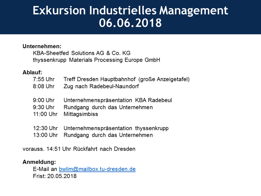 Exkursion zu KBA und thyssenkrupp nach Radebeul am 06.06.2018 ...